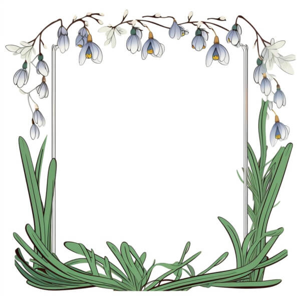 Download Snowdrop and White Flower Frame Backgrounds Online - Creative ...