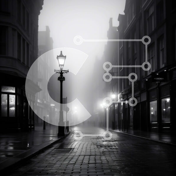 Download Dark Foggy Street with Pedestrians and Street Light ...
