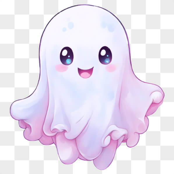 Download Kawaii White Ghost with Blue Eyes and Pink Lips Kawaii Online ...