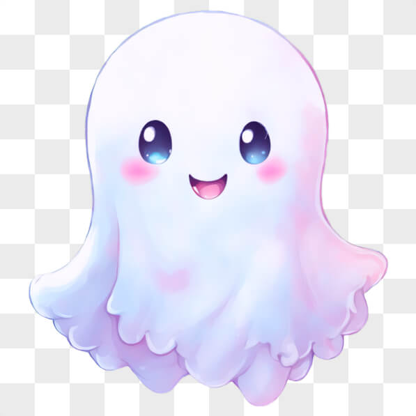 Download Kawaii White Ghost with Blue Eyes and Pink Lips Kawaii Online ...