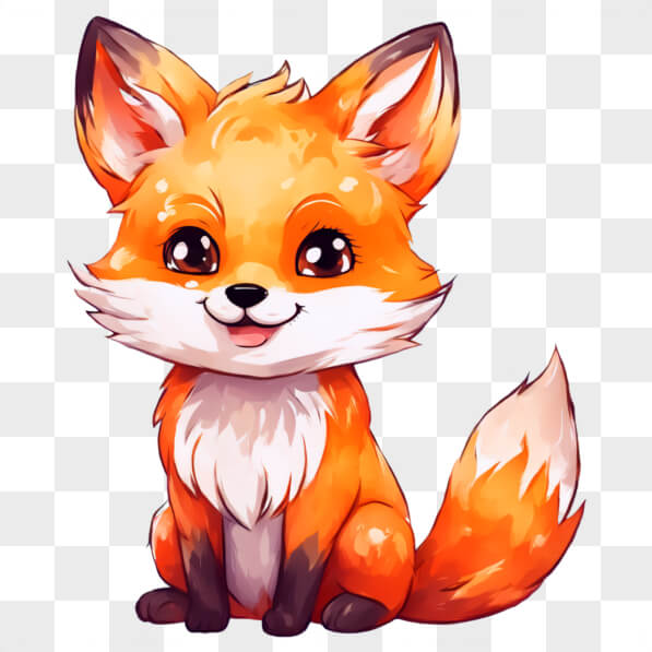 Download Kawaii Image of Smiling Orange Fox Kawaii Online - Creative ...