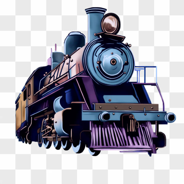 Download Blue and Purple Train in Motion PNGs Online - Creative Fabrica
