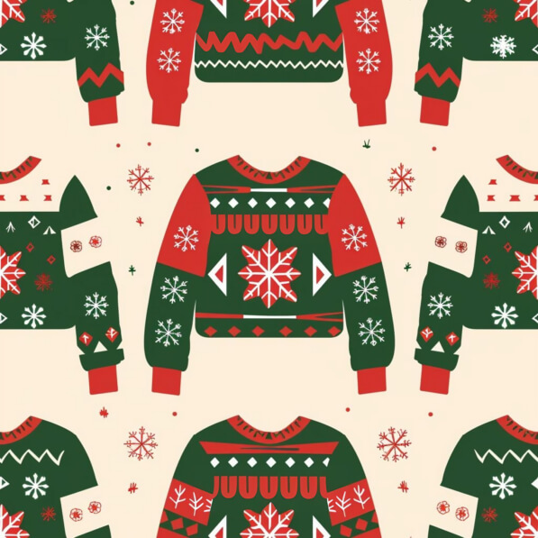 Download Ugly Sweater Pattern with Snowflakes Patterns Online ...