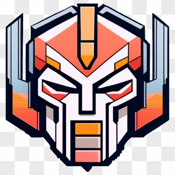 Download Transformers Mask with Orange, Red, and Blue Design PNGs ...