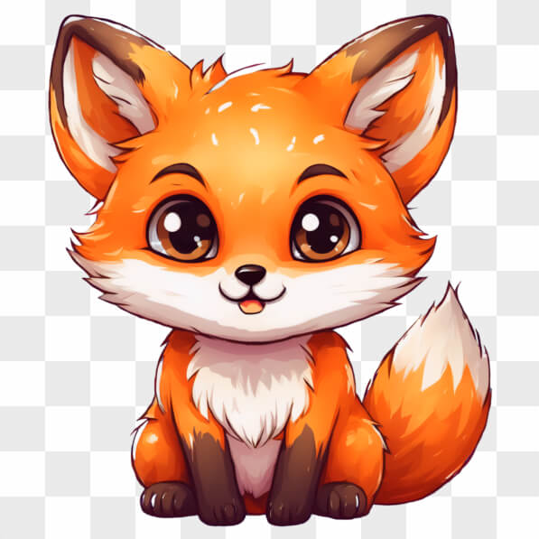 Download Kawaii Fox Sitting on Black Background Kawaii Online ...