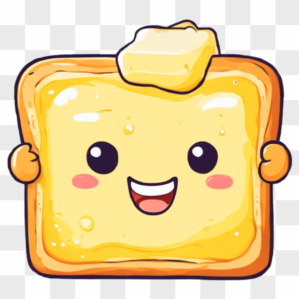 Download Kawaii Cartoon Slice of Toast with Butter Kawaii Online ...