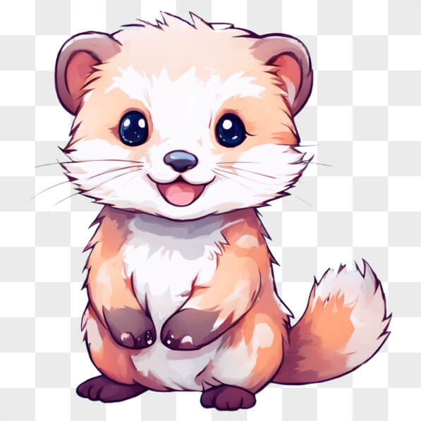 Download Kawaii Cartoon Ferret Illustration Kawaii Online - Creative Fabrica