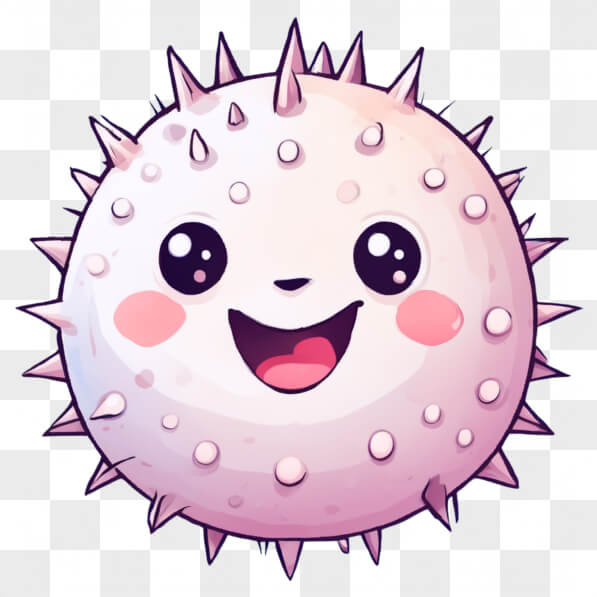 Download Kawaii Puffer Ball with Spikes Kawaii Online - Creative Fabrica