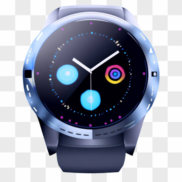 Download Blue Smart Watch with Colorful Dials PNGs Online - Creative ...