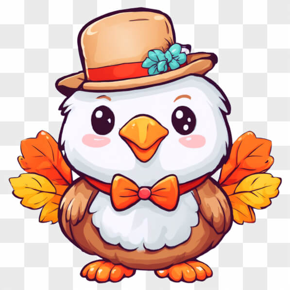 Download Kawaii Thanksgiving Eagle with Hat and Bowtie Kawaii Online ...