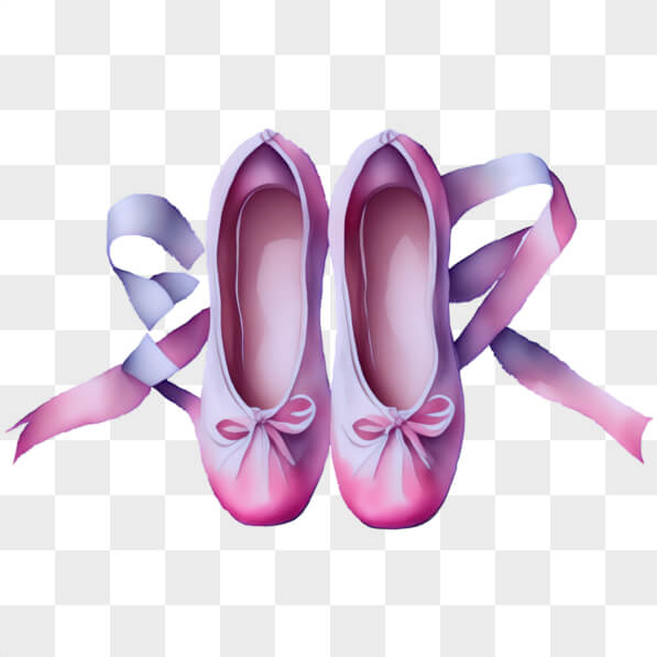 Download Pink Ballerina Shoes with Bow PNGs Online - Creative Fabrica