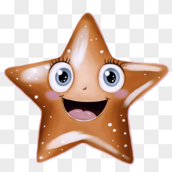 Download Smiling Brown Star PNGs Online - Creative Fabrica