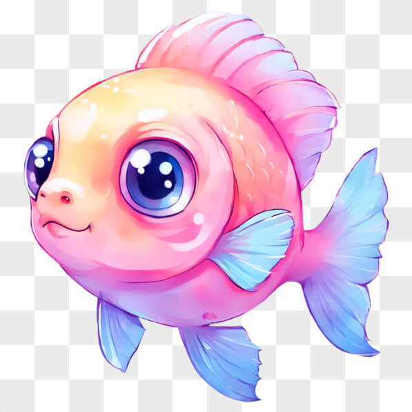 Download Kawaii Pink and Blue Fish Kawaii Online - Creative Fabrica