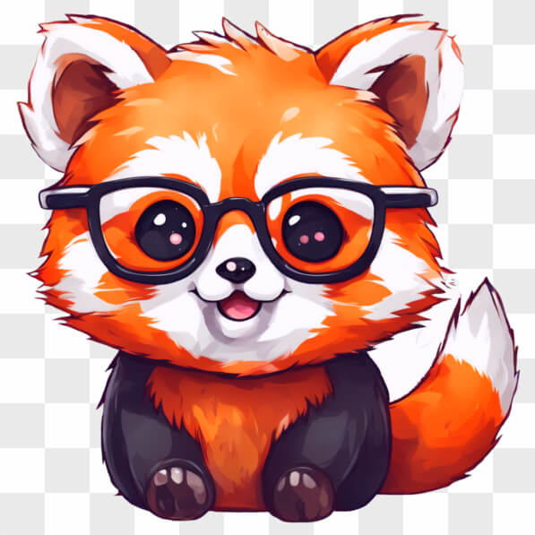 Download Kawaii Red Panda with Glasses Kawaii Online - Creative Fabrica