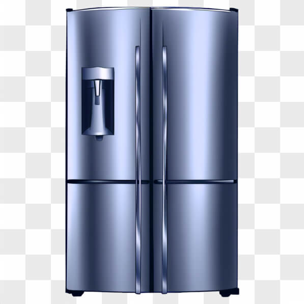 Download Large Silver Refrigerator Freezer with Water Dispensers PNGs ...