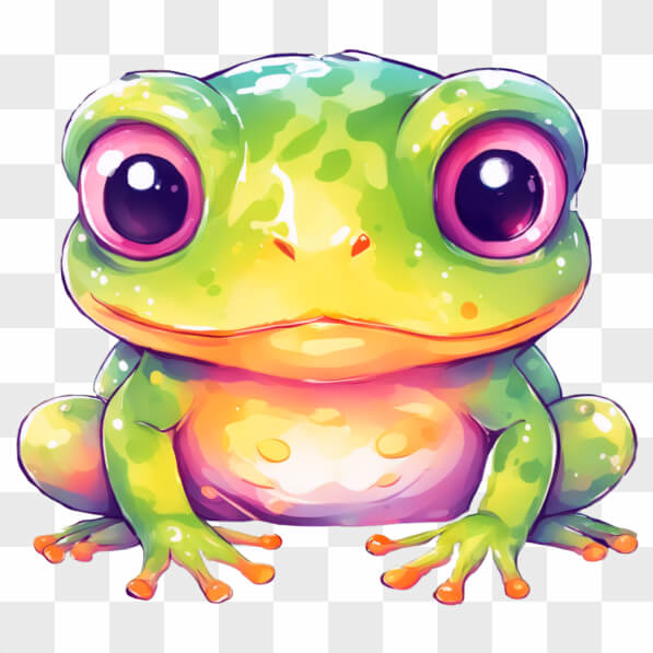 Download Kawaii Green Frog on Black Background Kawaii Online - Creative ...