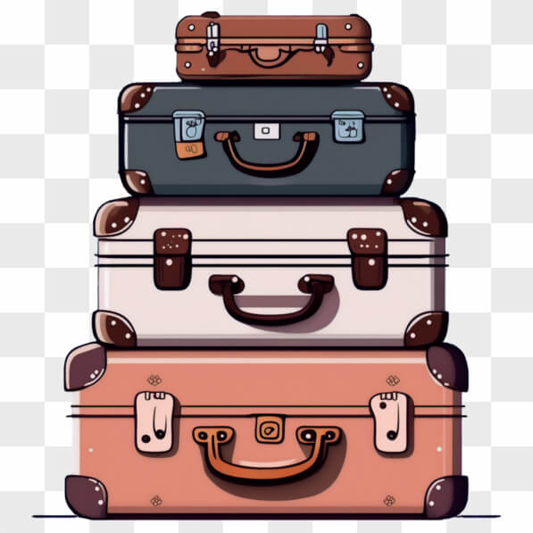Download Colorful Stack of Suitcases and Luggage Items PNGs Online ...
