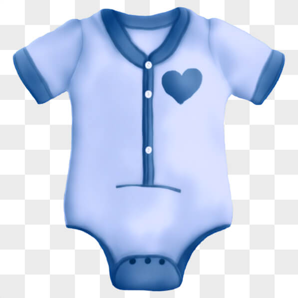 Download Blue Baby Onesie with Heart-Shaped Button PNGs Online ...
