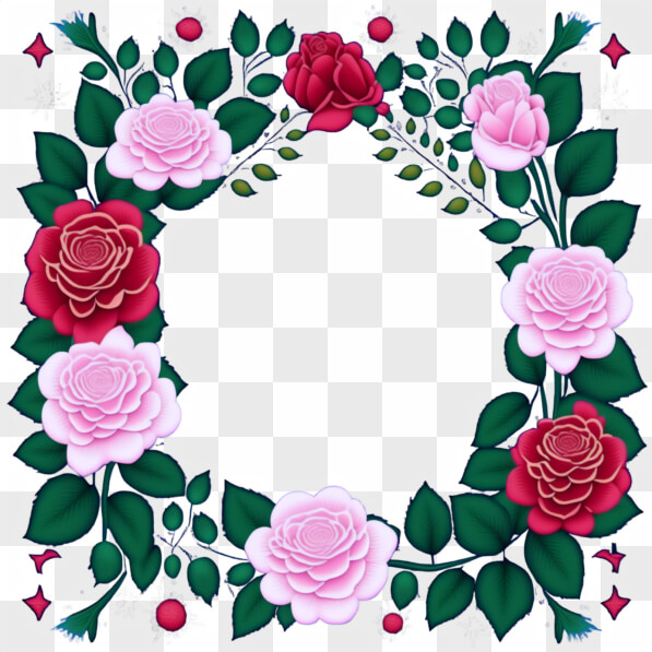 Download Pink Rose Wreath for Design Projects PNGs Online - Creative ...
