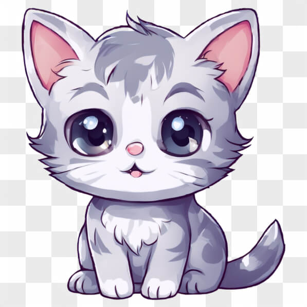 Download Adorable Kawaii Cat Sitting on Ground Kawaii Online - Creative ...