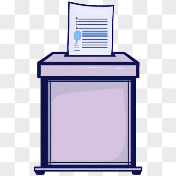 Download Paarse Stembus met Papier PNGs online op Creative Fabrica