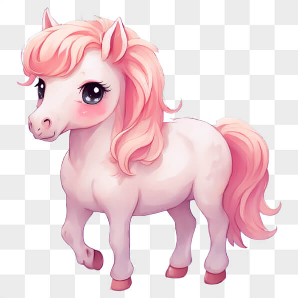 Télécharger Cheval Rose de Style Kawaii sur Fond Noir Kawaii En Ligne ...