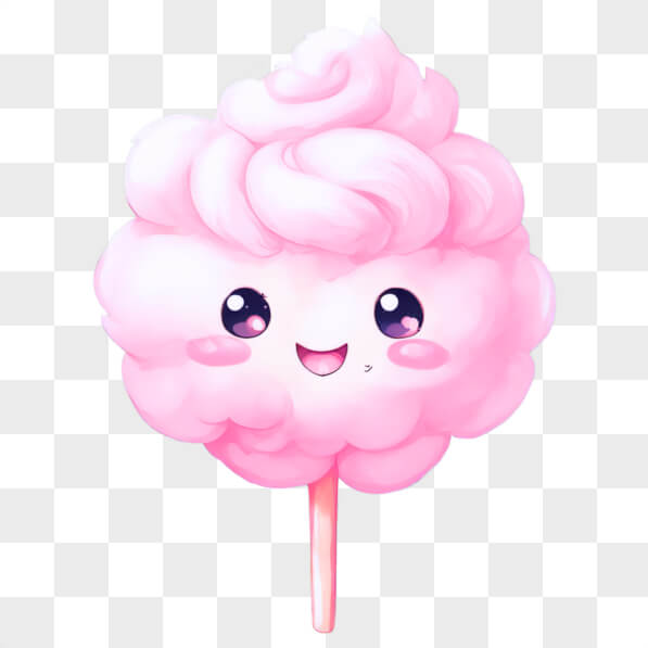 Descarga Algodón de Azúcar Kawaii con Ojos y Cara Sonriente Kawaii En ...