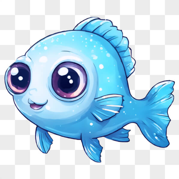 Download Kawaii Blue Fish Illustration Kawaii Online - Creative Fabrica