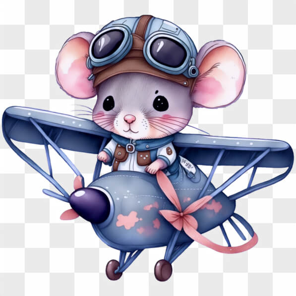 Download Cartoon Mouse Riding on Airplane PNGs Online - Creative Fabrica