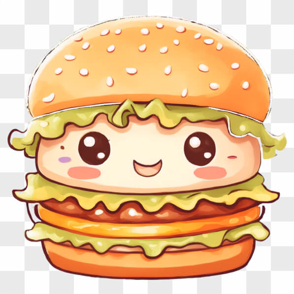 Download Kawaii - Cute Cartoon Hamburger - Happy Meal Kawaii Online ...