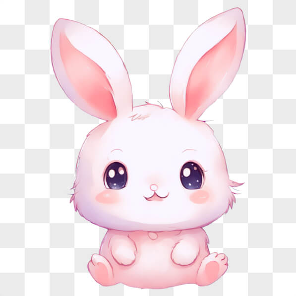 Download Kawaii White Bunny with Big Eyes and Pink Ears Kawaii Online ...