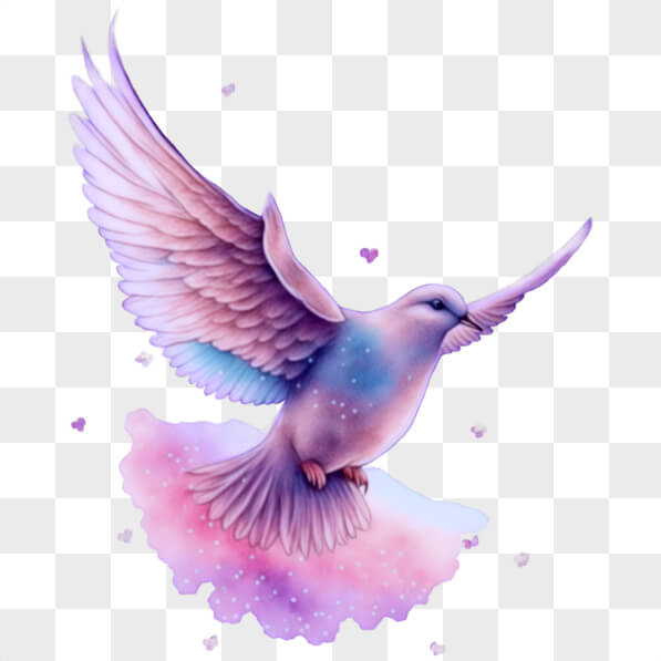Download Pink and Purple Dove Flying in the Air PNGs Online - Creative ...