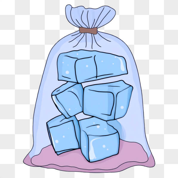 Download Bag of Blue Ice Cubes PNGs Online - Creative Fabrica