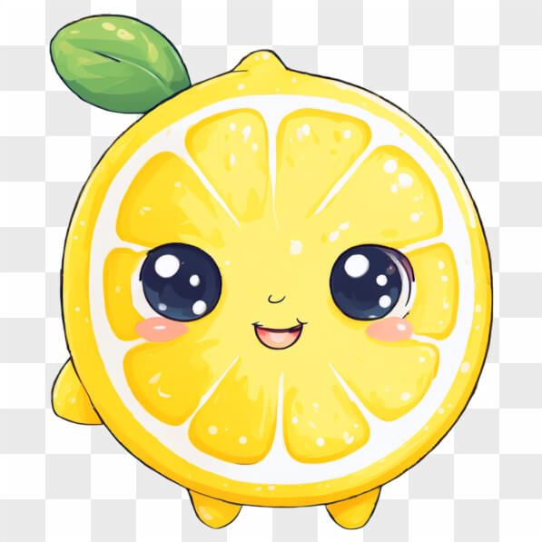 Download Kawaii Lemon with Big Eyes and Green Leaves Kawaii Online ...