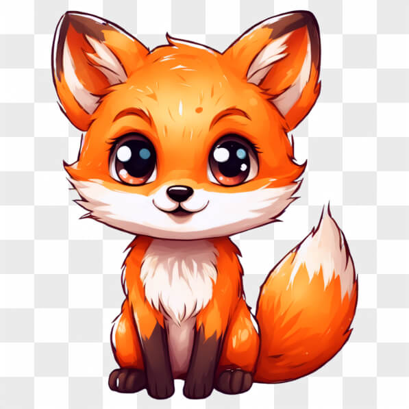 Download Kawaii Fox Sitting on Black Background Kawaii Online ...