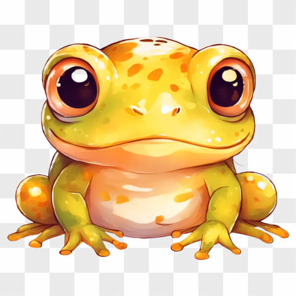 Download Kawaii Yellow Frog with Big Eyes Kawaii Online - Creative Fabrica