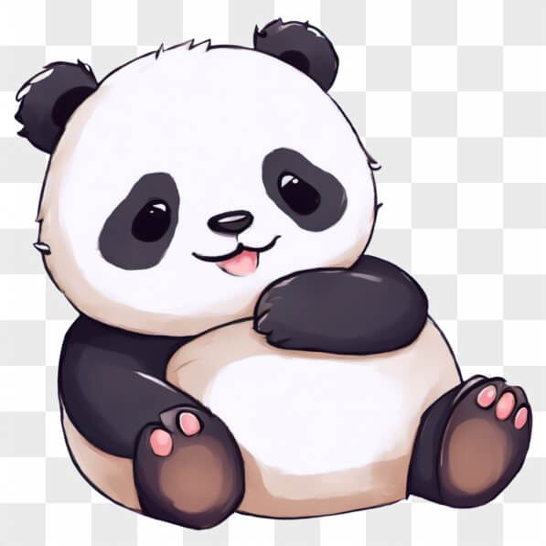 Descarga Oso Panda de Dibujos Animados Kawaii en una Pose Sentada ...