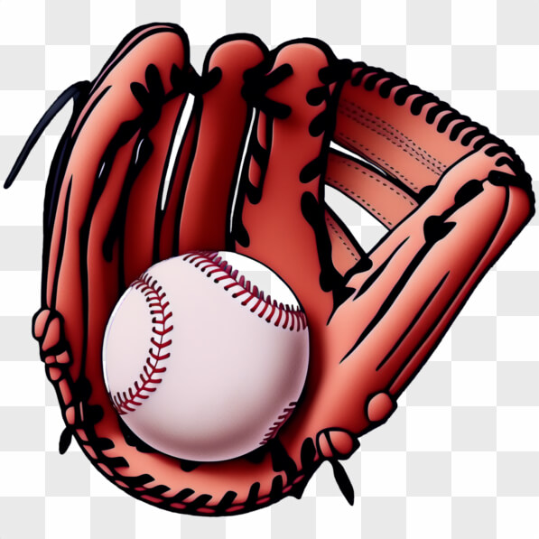 Download Red Baseball Glove and Ball PNGs Online - Creative Fabrica