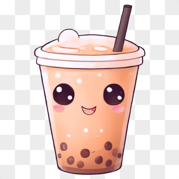 Download Kawaii Cup of Bubble Tea with Smiley Face Kawaii Online ...