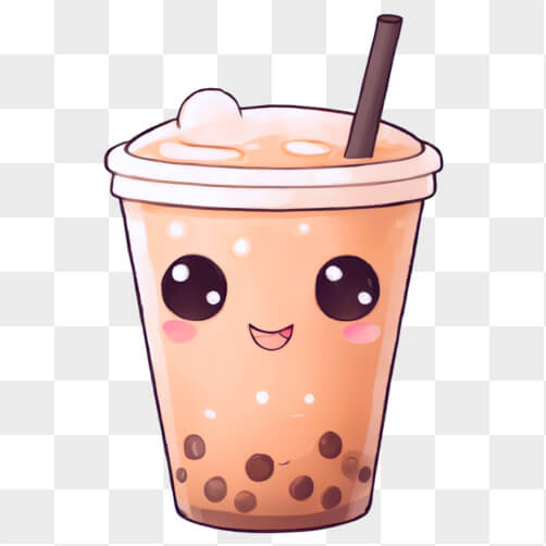 Download Kawaii Pink Bubble Tea Cup with Smiley Face Kawaii Online ...