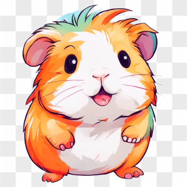 Download Colorful Guinea Pig in a Cute Pose Kawaii Online - Creative ...