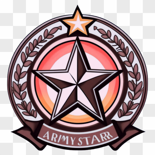 Baixe Emblema de Estrela do Exército com Coroa de Louros e Símbolos ...