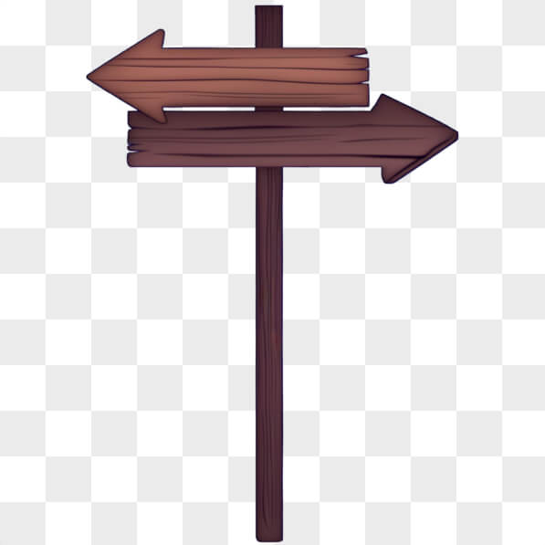 Download Wooden Sign with Two Arrows at Road Intersection PNGs Online ...