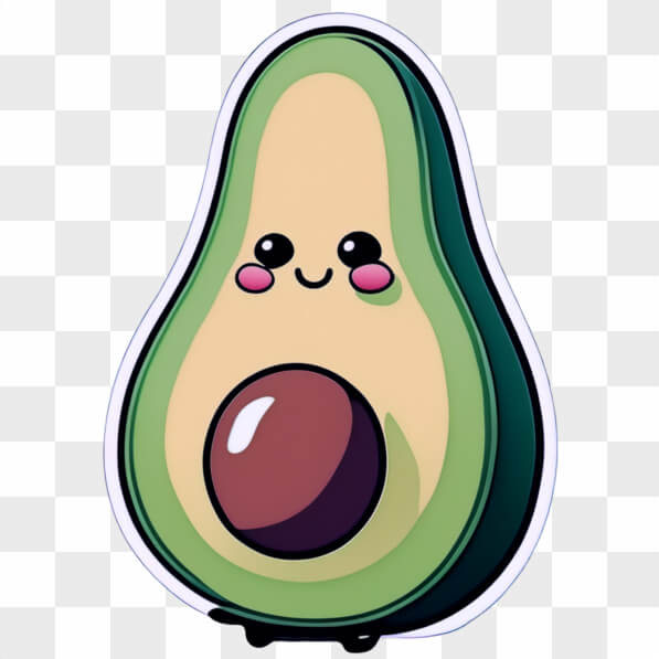 Download Avocado Sticker with Smiley Face PNGs Online - Creative Fabrica