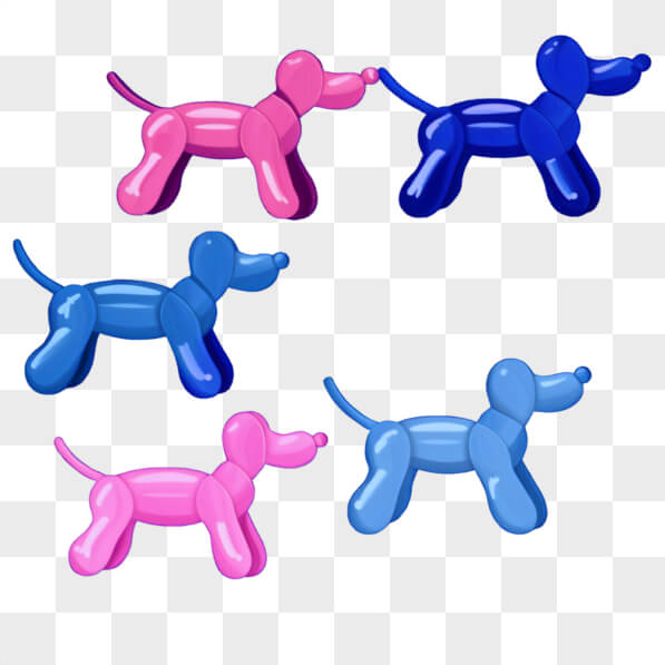 Download Group of Colorful Balloon Dogs PNGs Online - Creative Fabrica