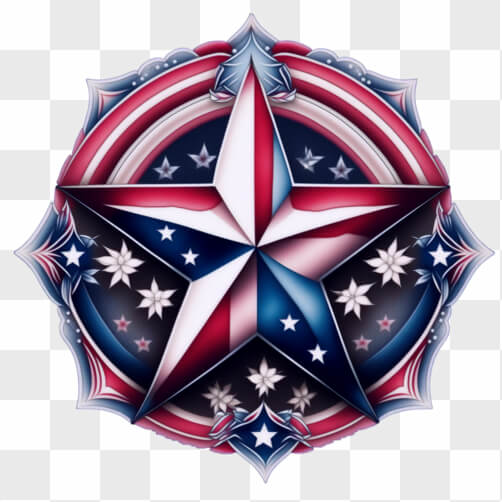 Download Patriotic Star-Shaped Design with American Flag PNGs Online ...