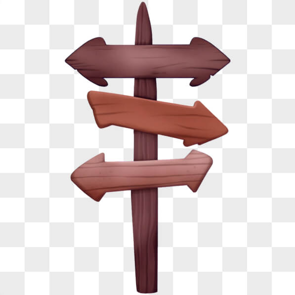 Download Wooden Sign with Arrows at Road Intersection PNGs Online ...