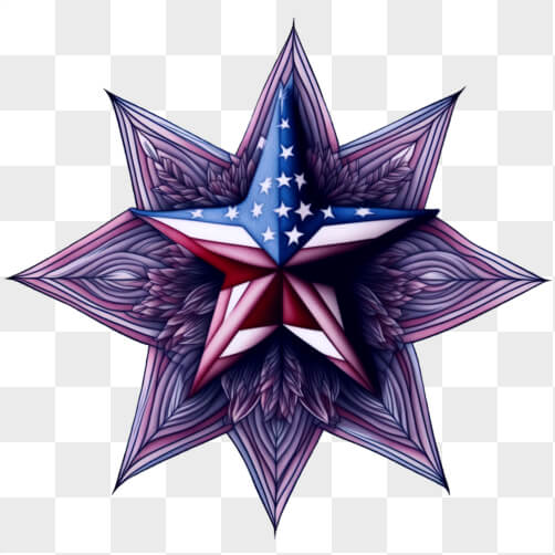 Download Patriotic Star-Shaped Design with American Flag PNGs Online ...