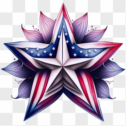 Download Patriotic Star-Shaped Design with American Flag PNGs Online ...