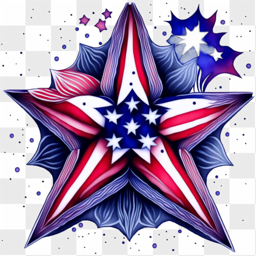 Download Patriotic Star-Shaped Design with American Flag PNGs Online ...